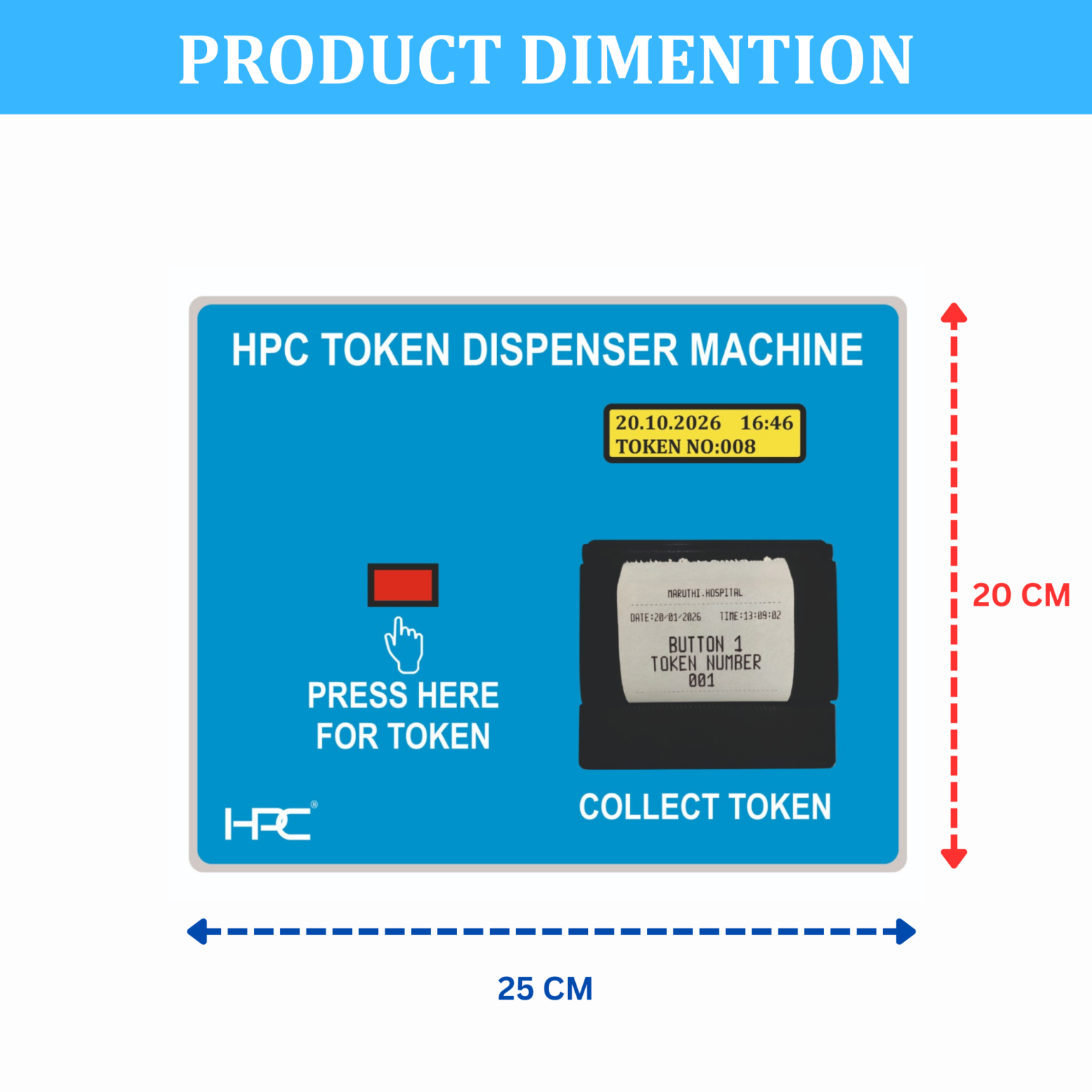HPC 21- 1 Button Token Dispenser Machine – HPC Embedded Tech